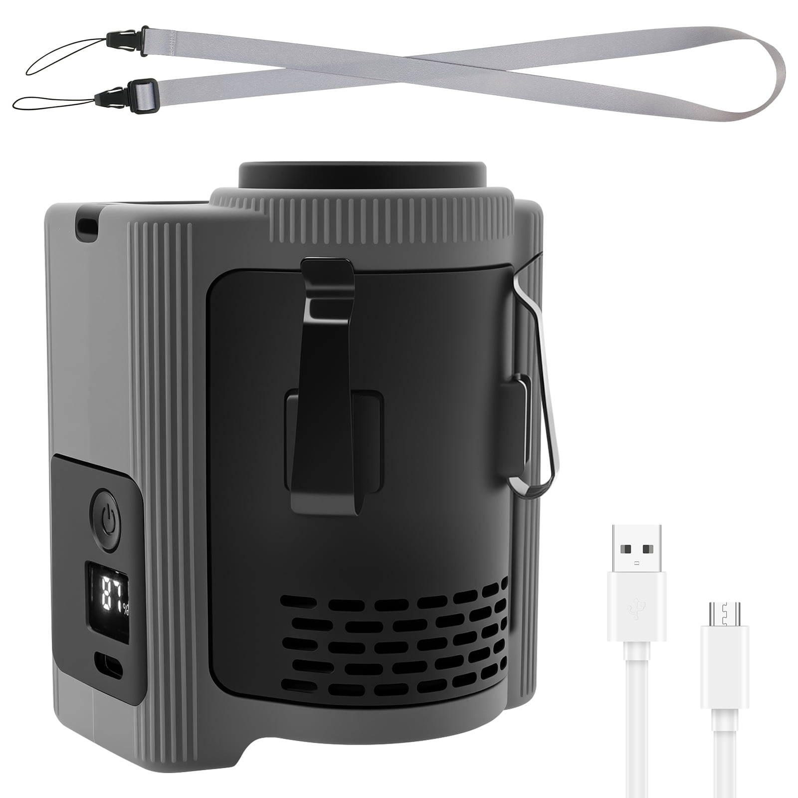 10000mAh Portable Waist Fan with 5 Speed Flashlight Long Battery Life ...