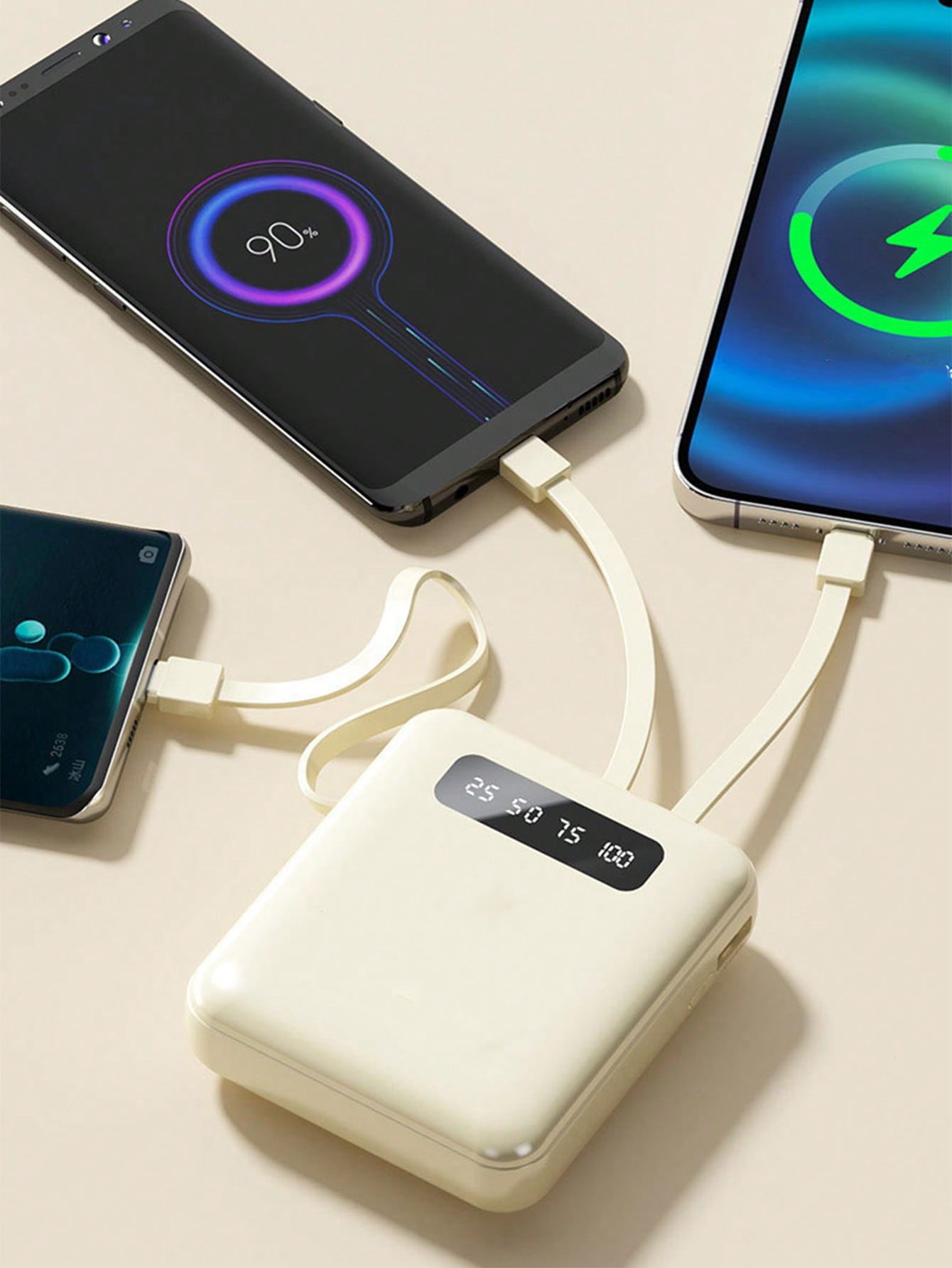 10000mAh Power Bank With 22.5W Super Fast Chagring, Built-In 2 Charging ...