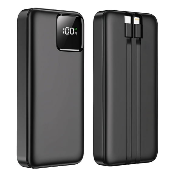 20000mAh Portable Charger with Built in Cables, 22.5W Travel Power Bank ...