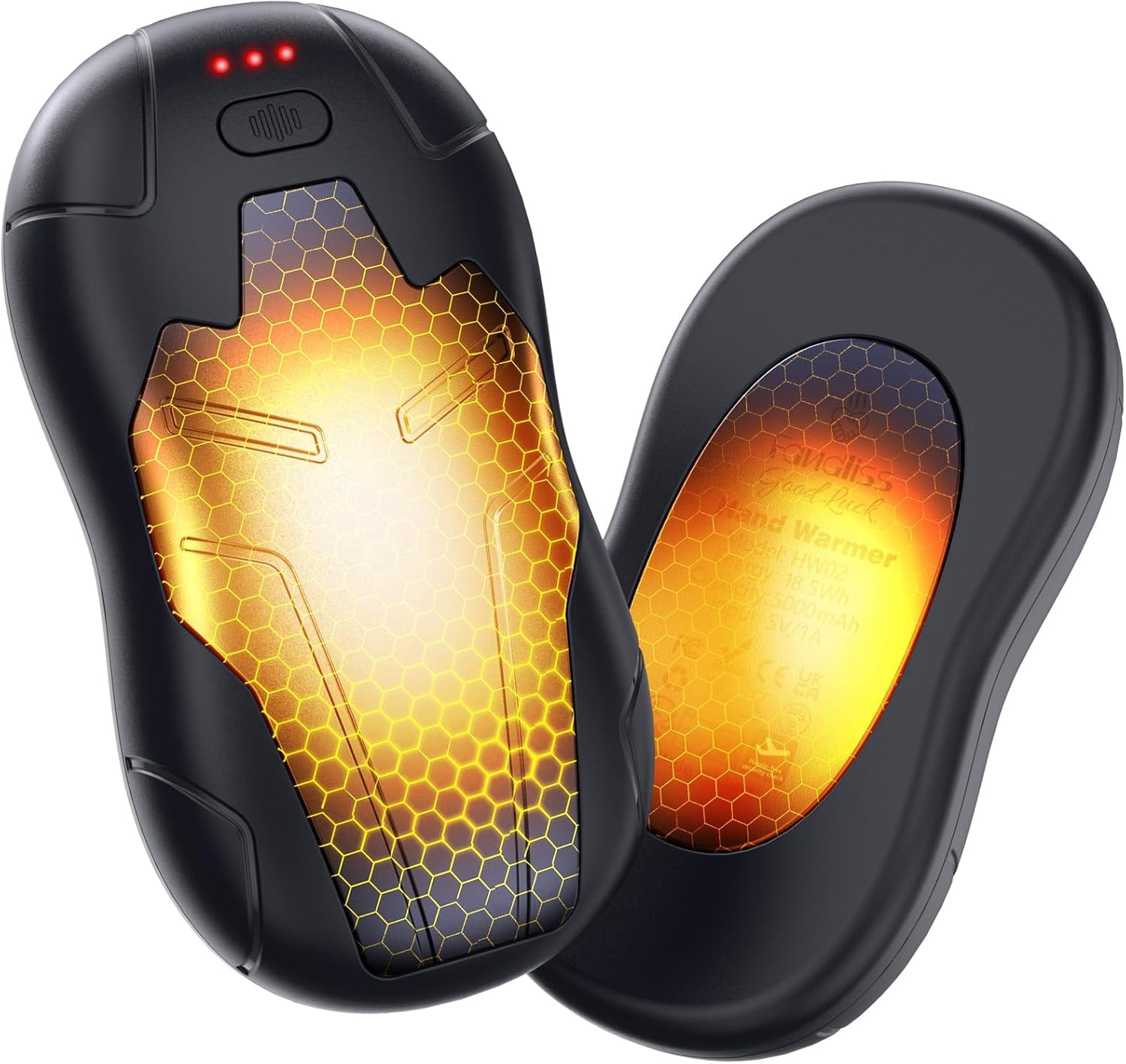 10000mAh Rechargeable Hand Warmers - 2 Pack, Magnetic Double - Side ...