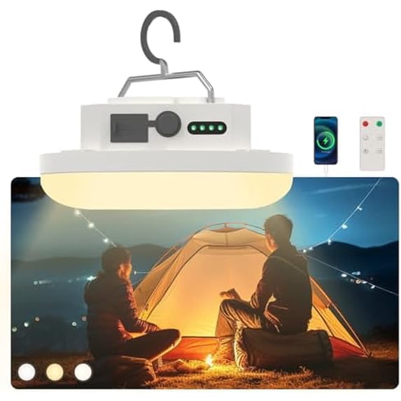 10000mAh Rechargeable Hanging Tent Light with Magnet, 30W 4000LM LED 3 ...
