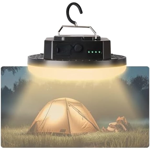 10000mAh Rechargeable Tent Light 3 Color Lighting Modes, 4000LM LED ...