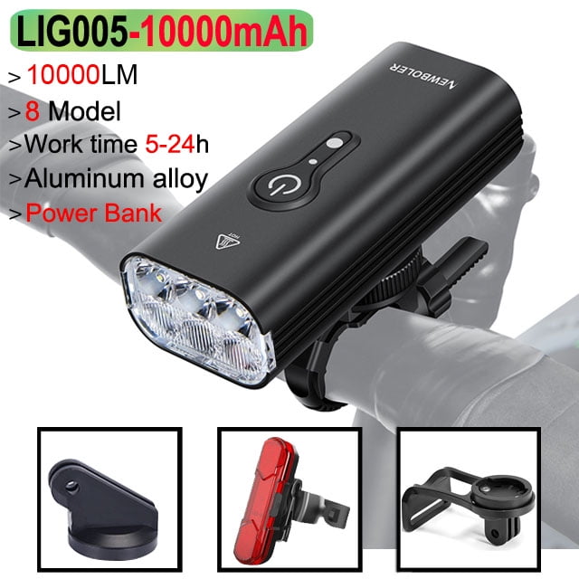 10000mAh Smart Bicycle Light Front 10000LM Bike Light Waterproof USB Charging MTB Road Cycling ...