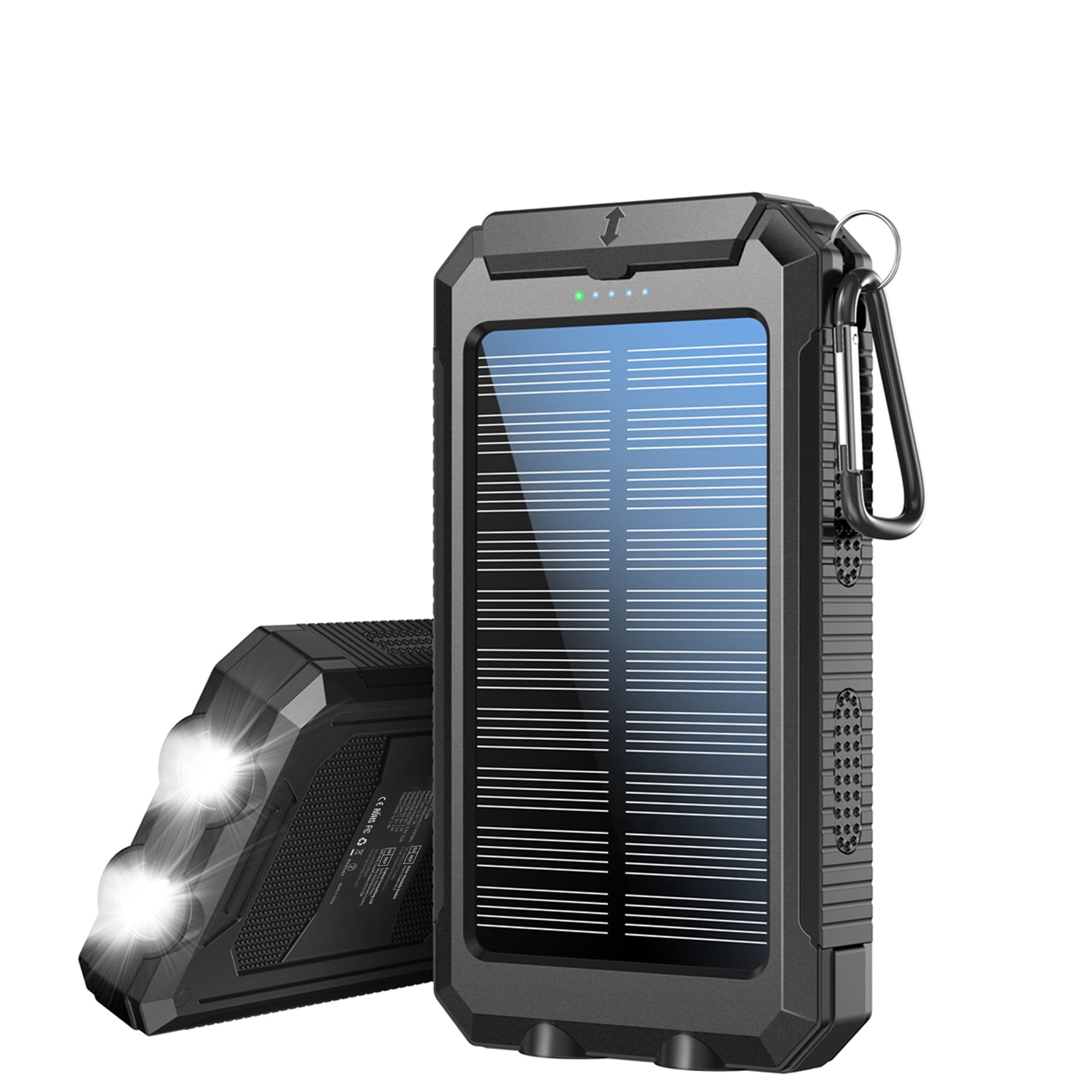 10000mAh Solar Hand Crank Portable Charger Power Bank Fast Charging w ...