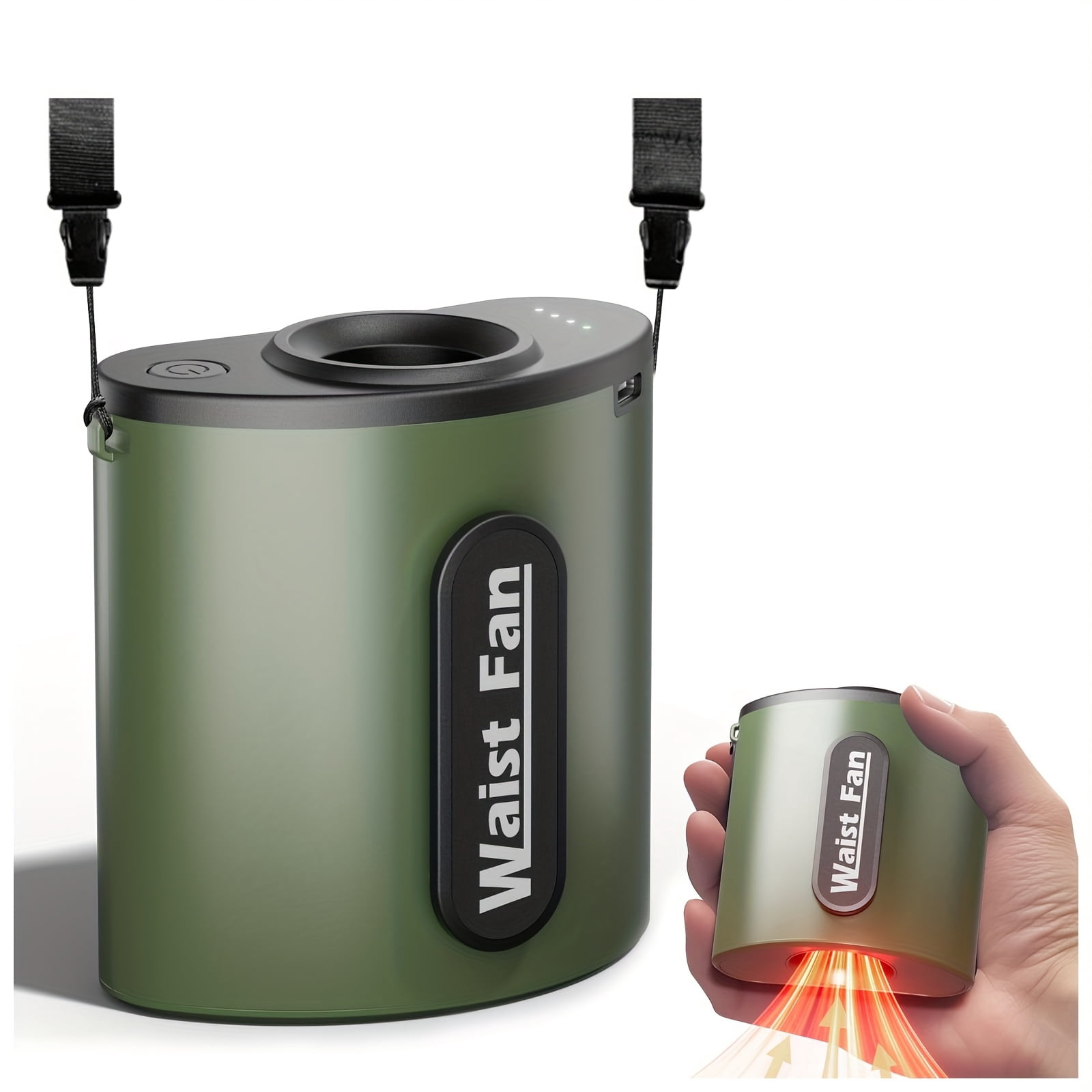 10000mAh USB-C Rechargeable Waist Clip Fan, 18000RPM Turbo Motor with ...