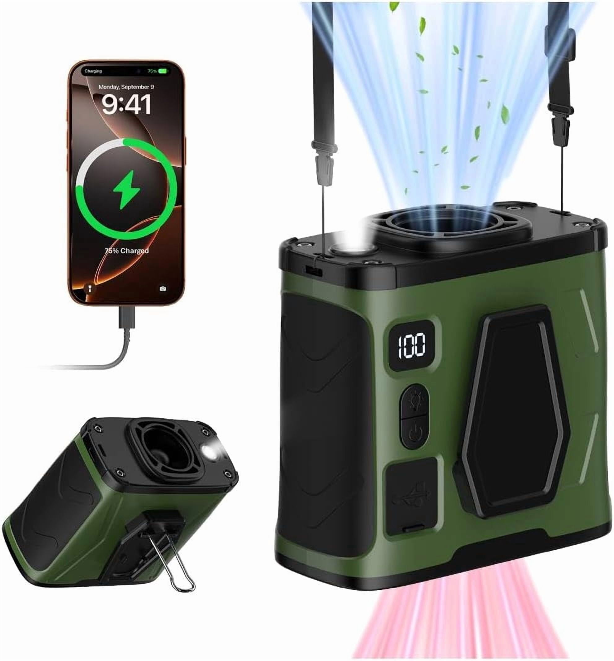 10000mAh portable belt fan, clip-on wearable belt fan, 16000 strong ...