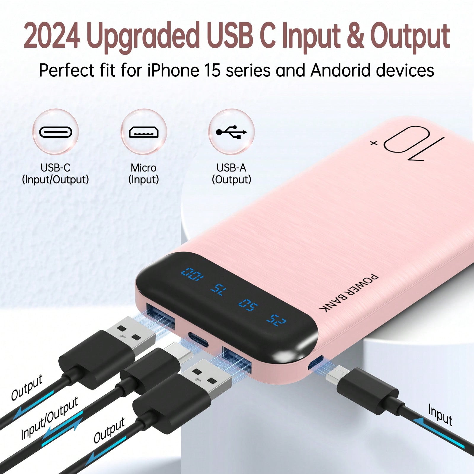 10000mah Ultra Slim Portable Charger Power Bank: 5V 2.4A Mini Battery ...