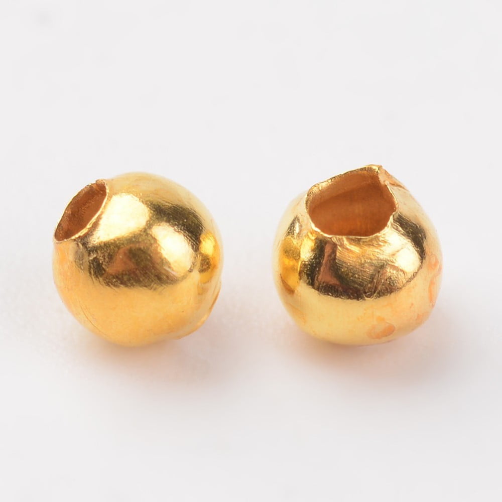 10000pcs Iron Spacer Beads Round Golden 3mm in diameter 3mm thick Hole ...