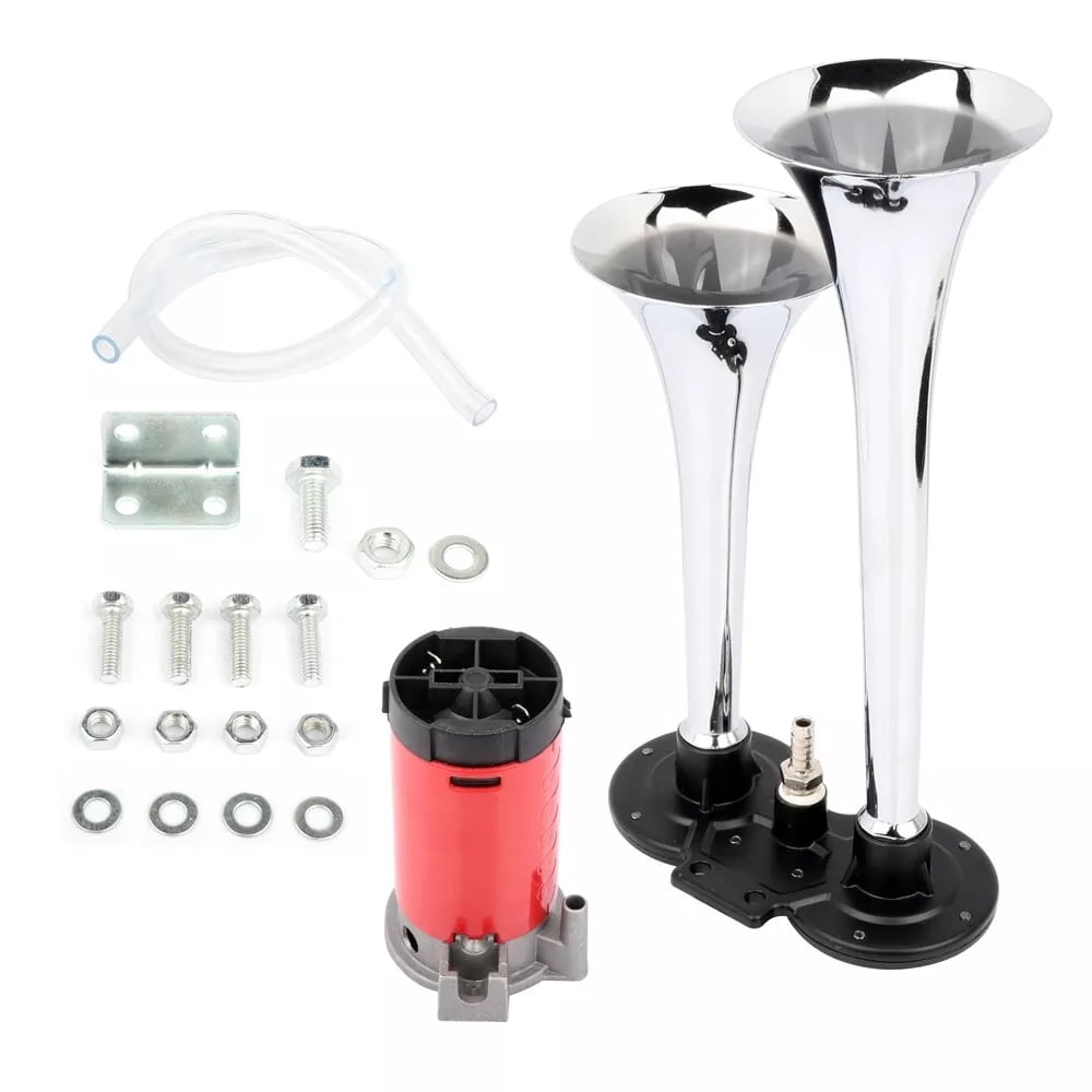1000DB 12V Super Loud Air Horn Compressor Dual Trumpet For Truck Train ...