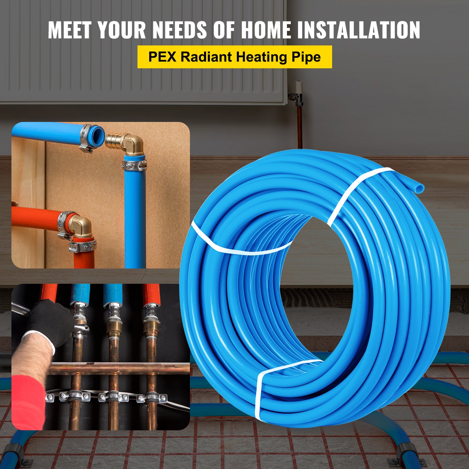1000Ft PEX Tubing Pipe 1/2” PEX Tubing Oxygen Barrier Radiant Floor PEX ...