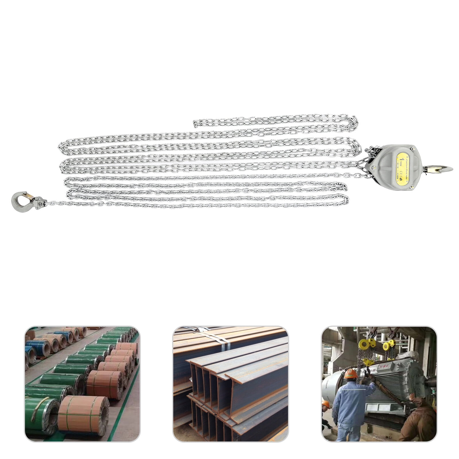 1000KG Chain Hoist with 20FT Lifting Chain Hook Latch Overhead Rigging ...