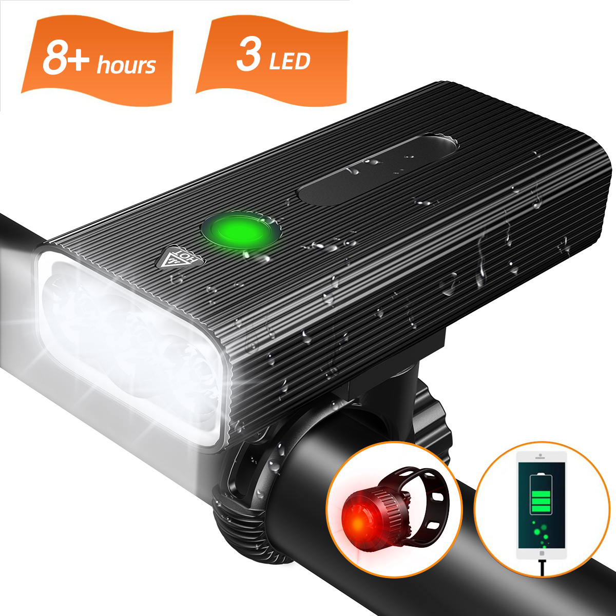 New Mountain Bike Bicycle Headlight Front Light Cycling Safety Lamp ...