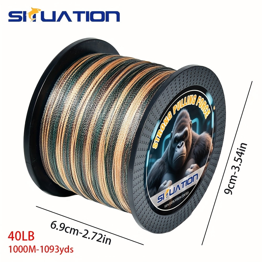 1000M-1093Yds 4-Strand Braided PE Fishing Line, Strong Fishing Line ...