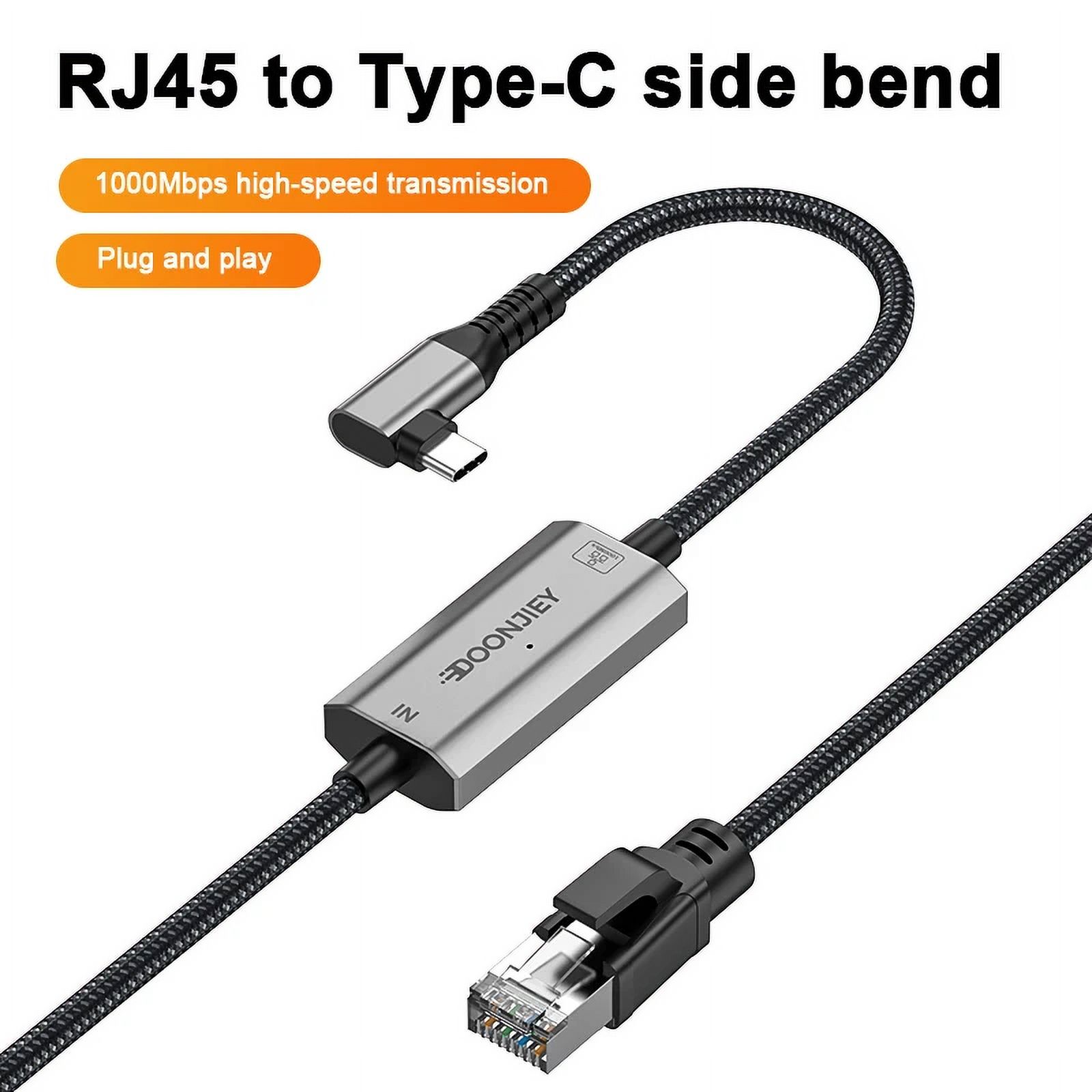 1000MBps Type C to RJ45 Ethernet Converter Cable Directly Connected USB ...