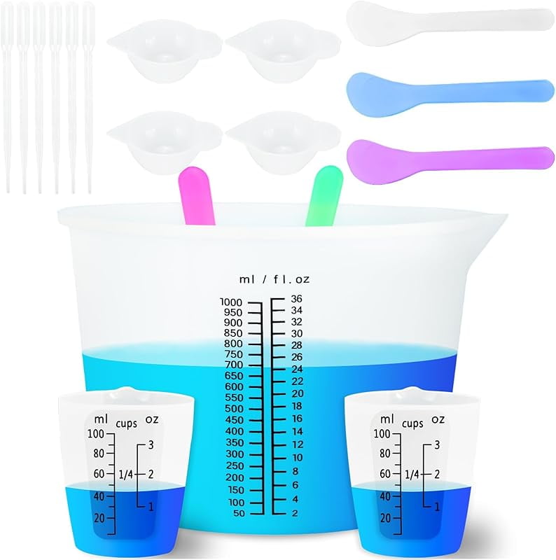 1000ML Large Silicone Measuring Cups for Resin, Easy to Read 36oz ...