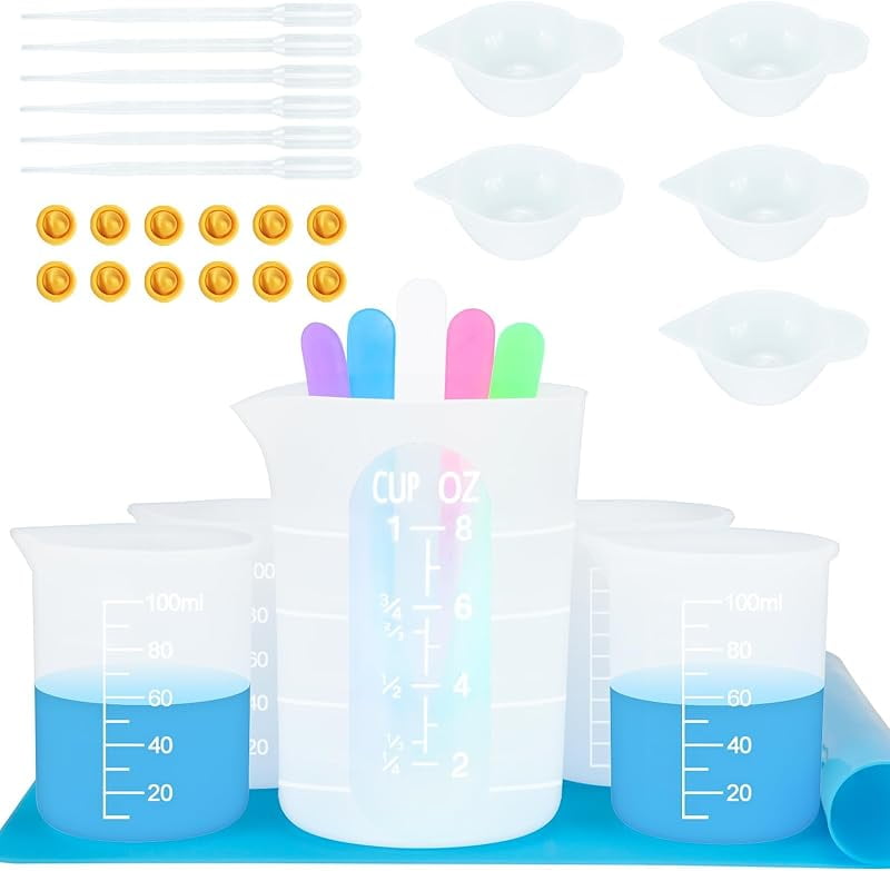 1000ML Large Silicone Measuring Cups for Resin, Easy to Read 36oz ...