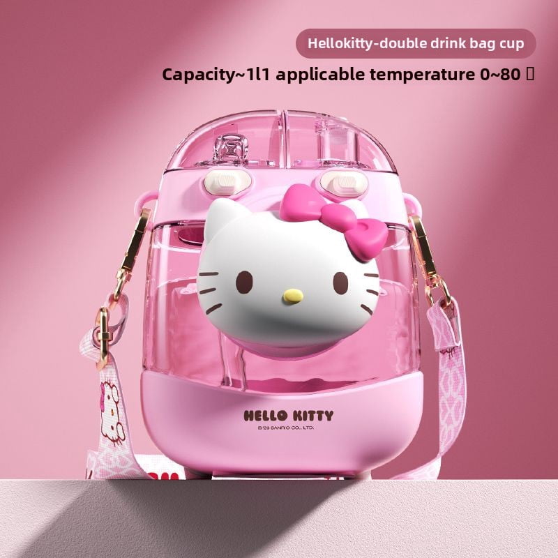 1000ML Sanrio Cartoon Kuromi Hello Kitty My Melody Cinnamoroll Drinking ...