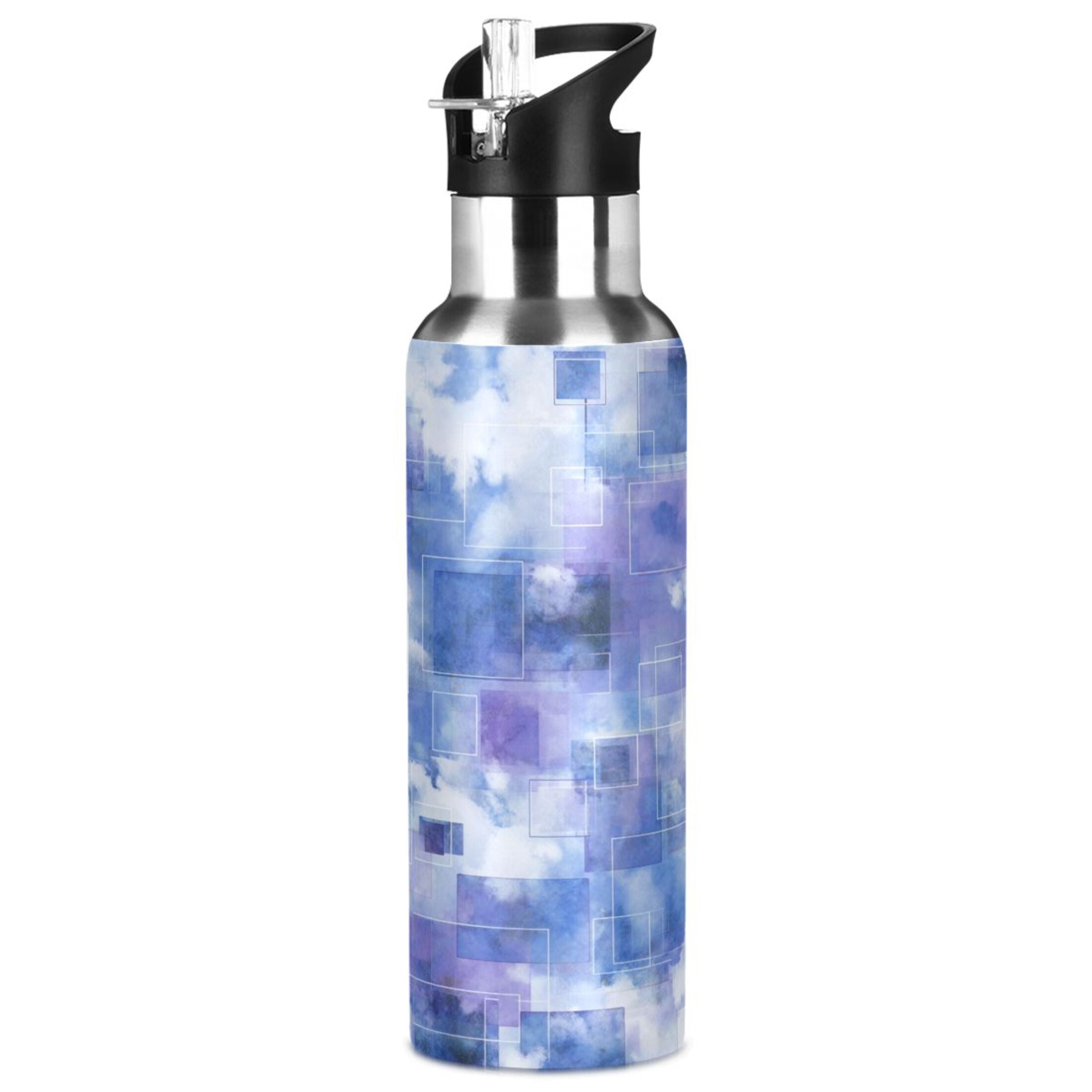 1000ML Transparent Sports Water Bottle with Handle & Straw Portable ...