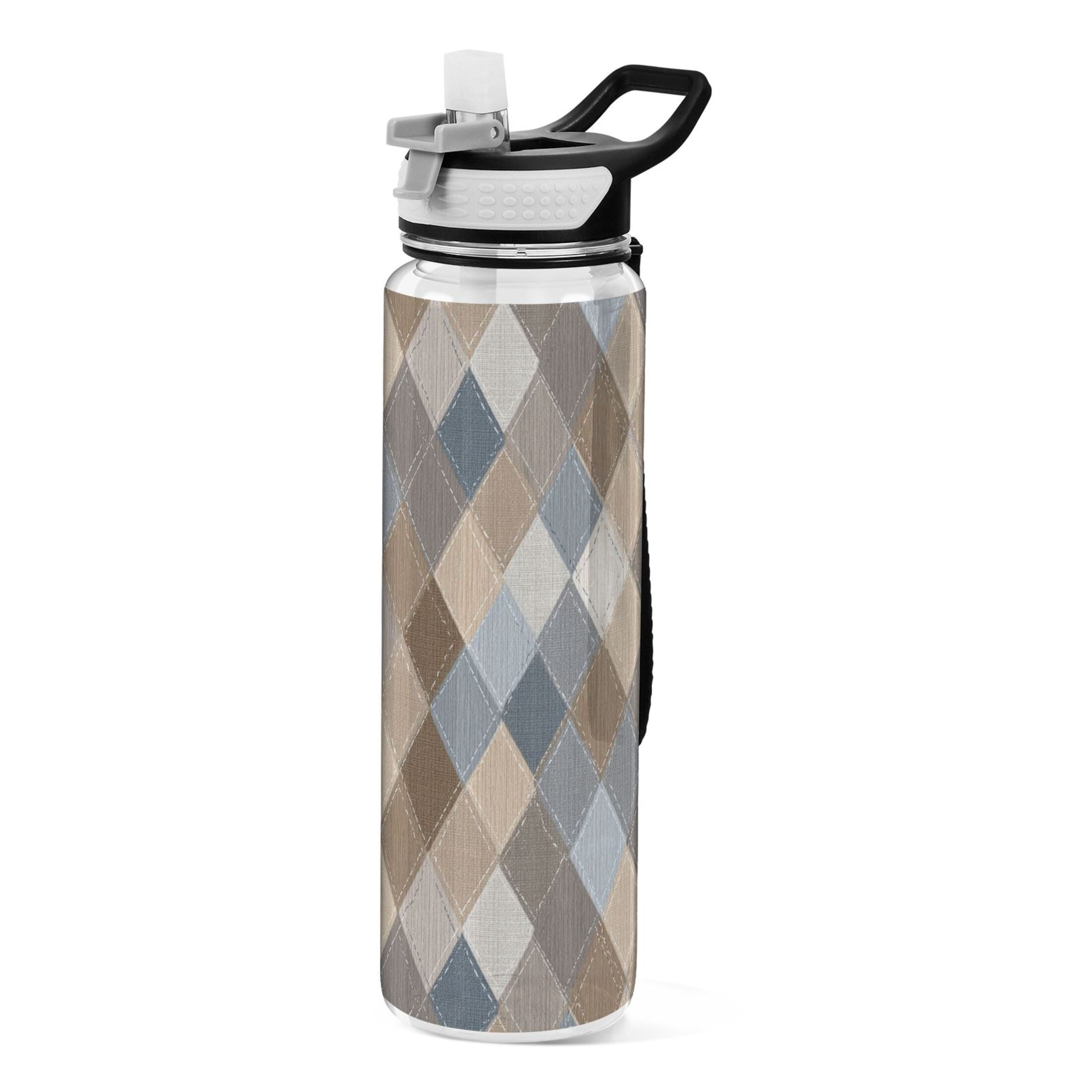 1000ML Transparent Sports Water Bottle with Handle & Straw Portable ...