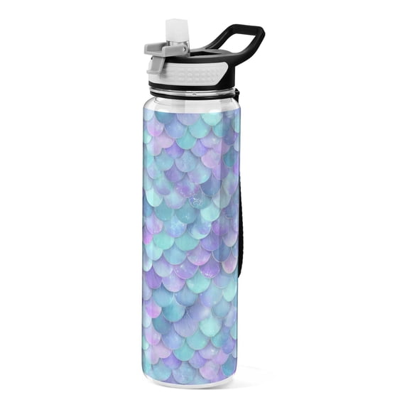 1000ML Transparent Sports Water Bottle with Handle & Straw Portable ...