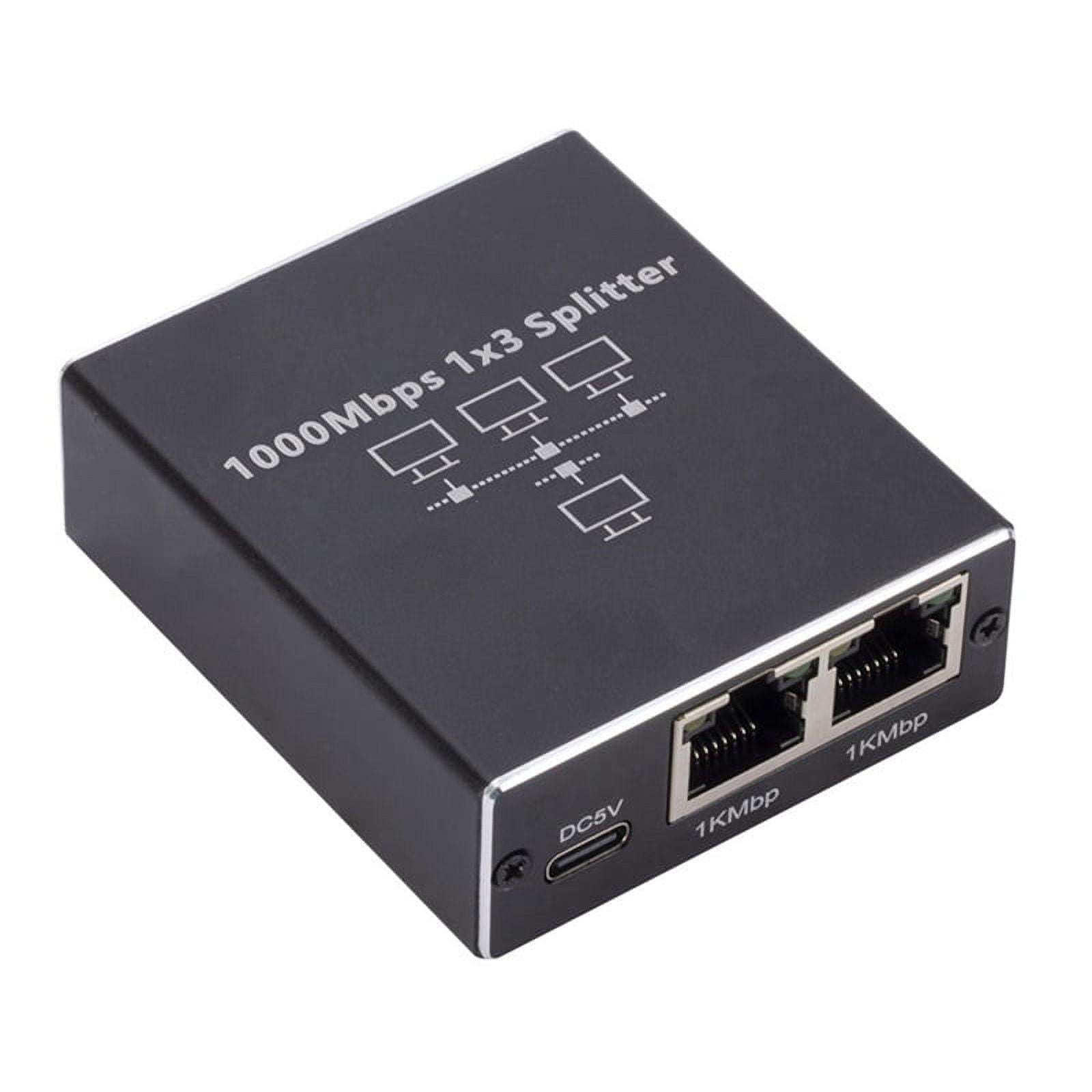 1000Mbps 1 to 3 Gigabit Ethernet Adapter RJ45 Splitter Lan Connector ...