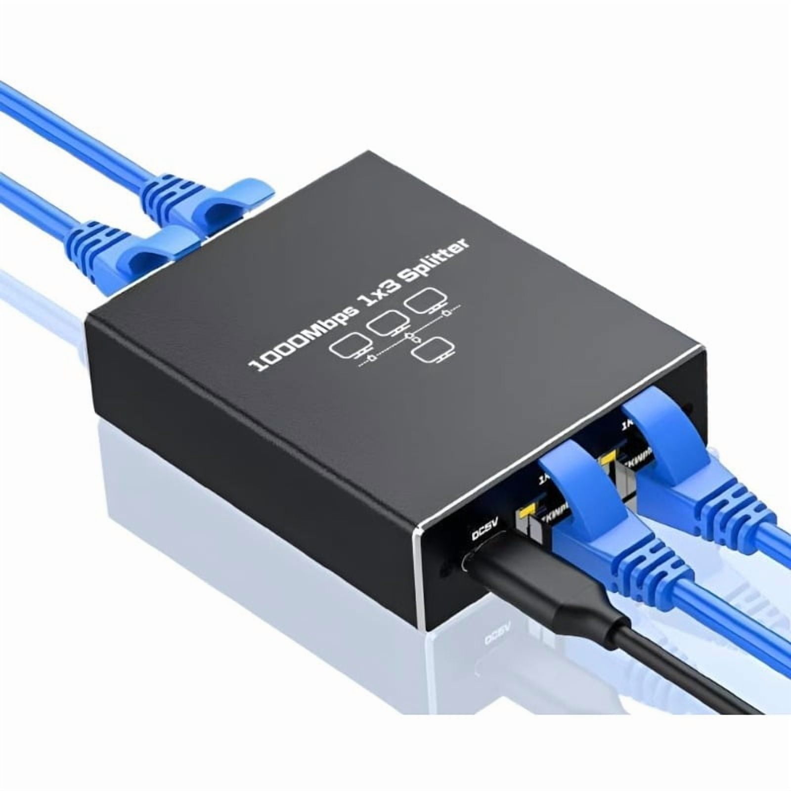 1000Mbps RJ45 Ethernet 1 to 3 Splitter Adapter, 3 Ports for ...