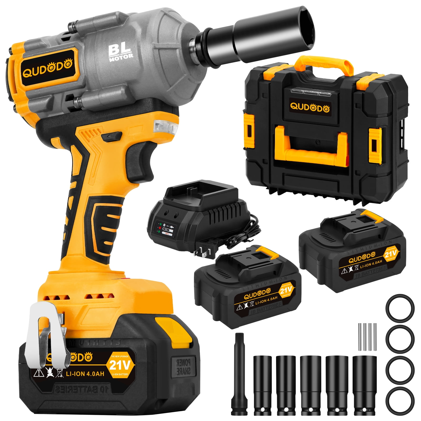 1000N.m 1/2" Cordless Impact Gun, 740ft-lbs 21V Brushless High Torque ...