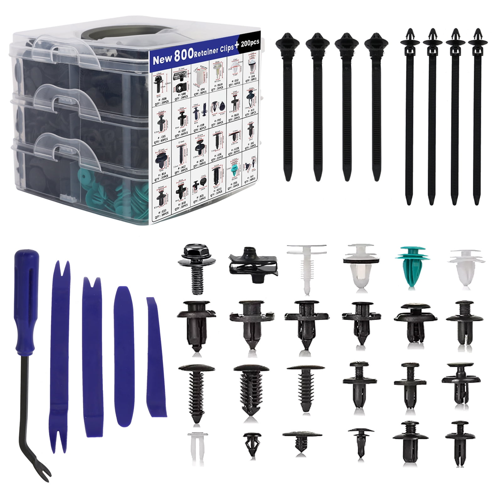 1000PCS Car Retainer Clips&Auto Bumper Plastic Repair Kit,Fastener ...