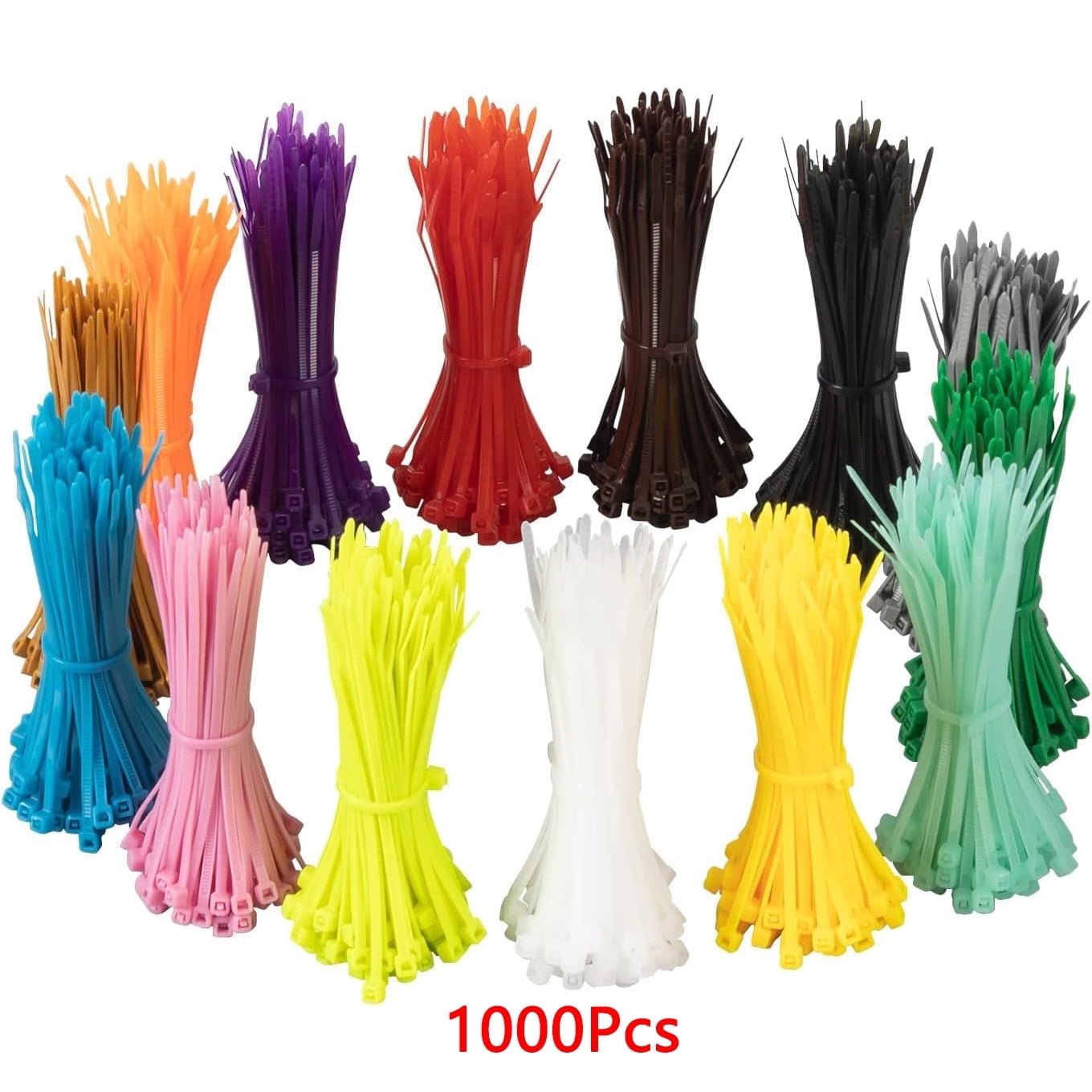 1000PCS Colored Zip Ties 4 Inch, Multicolor Zip Ties, Mix Packed 10 ...