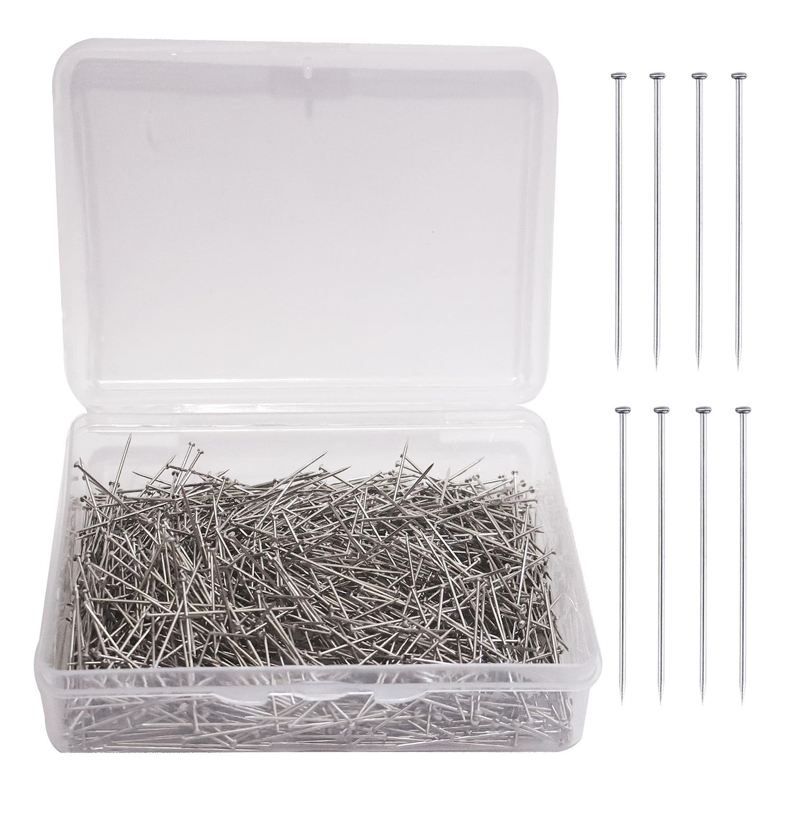 1000PCS Straight Pins, Sewing Pins for Crafts, Stainless Steel Stick Pin, Fine Satin Pin ...