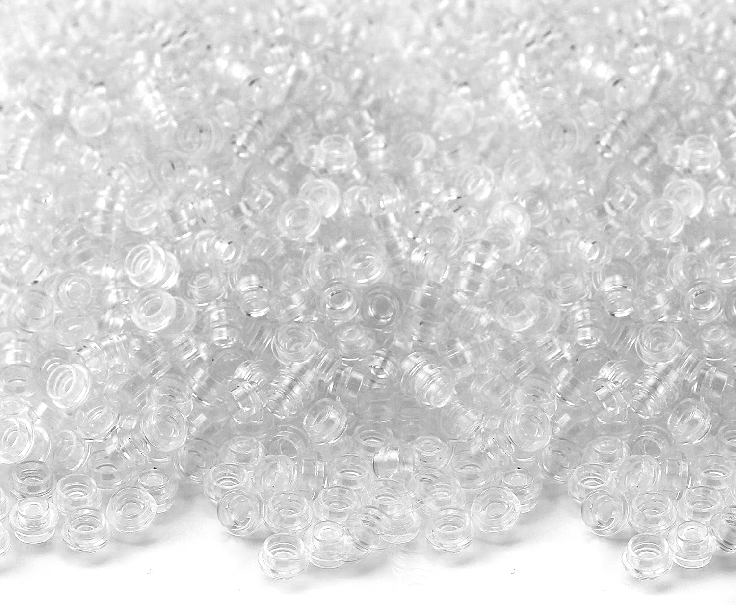 1000PCS Transparent Clear Round Plates 1X1 Building Blocks Parts and ...