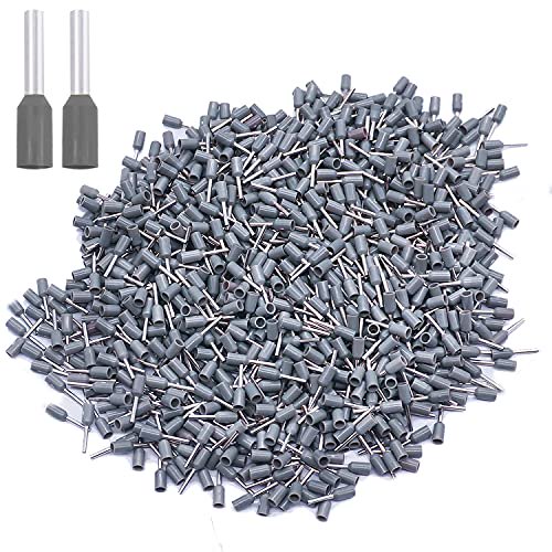 1000PCS Wire Ferrule Connectors AWG20 0.75mm² Gray Insulated Crimp Pin ...