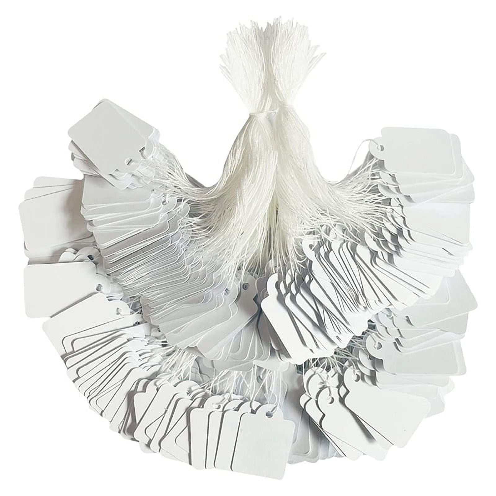 1000Pc Price Tags with String Attached White Marking Tag Small Clothing ...