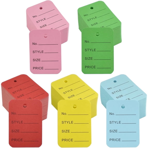 1000Pcs 1.97" X 1.38" Price Tags, 5colors Blank Paper Display Label ...