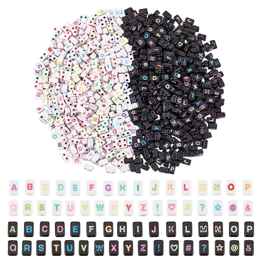 1000Pcs 2 Colors Opaque Black Acrylic Multi-Strand Links Trapezoid with ...