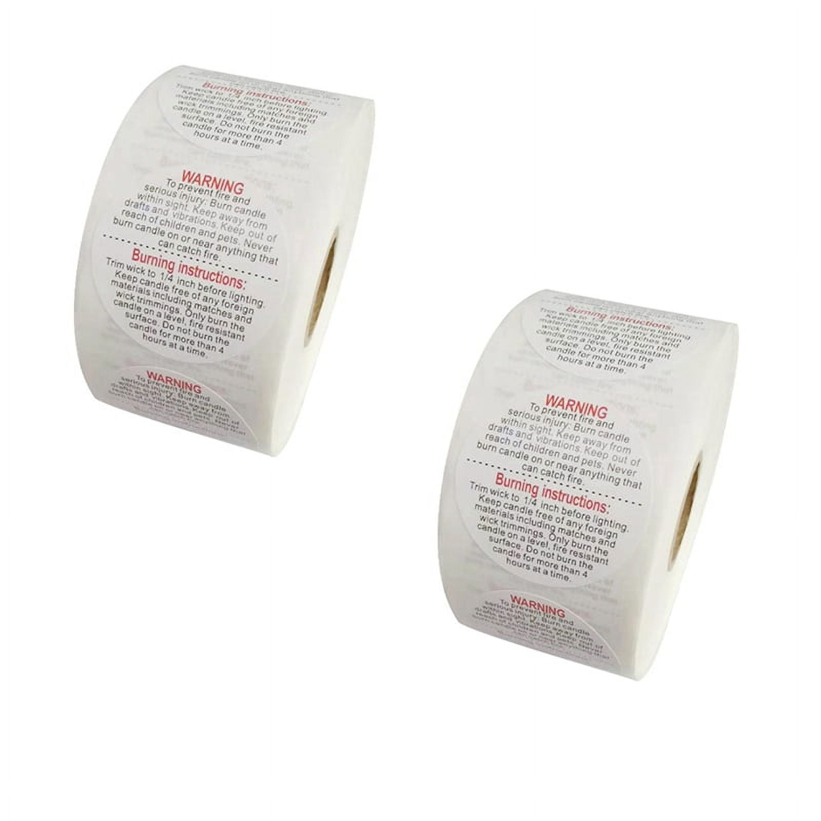 1000Pcs 3.8cm Candle Warning Label Candle Jar Container Sticker ...