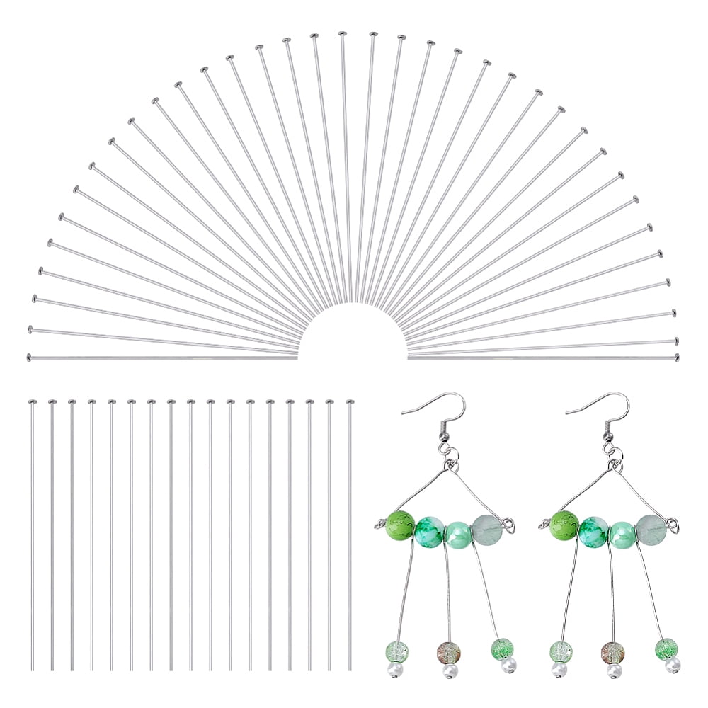 1000Pcs 304 Stainless Steel Flat Head Pins Stainless Steel Color 50x0 ...