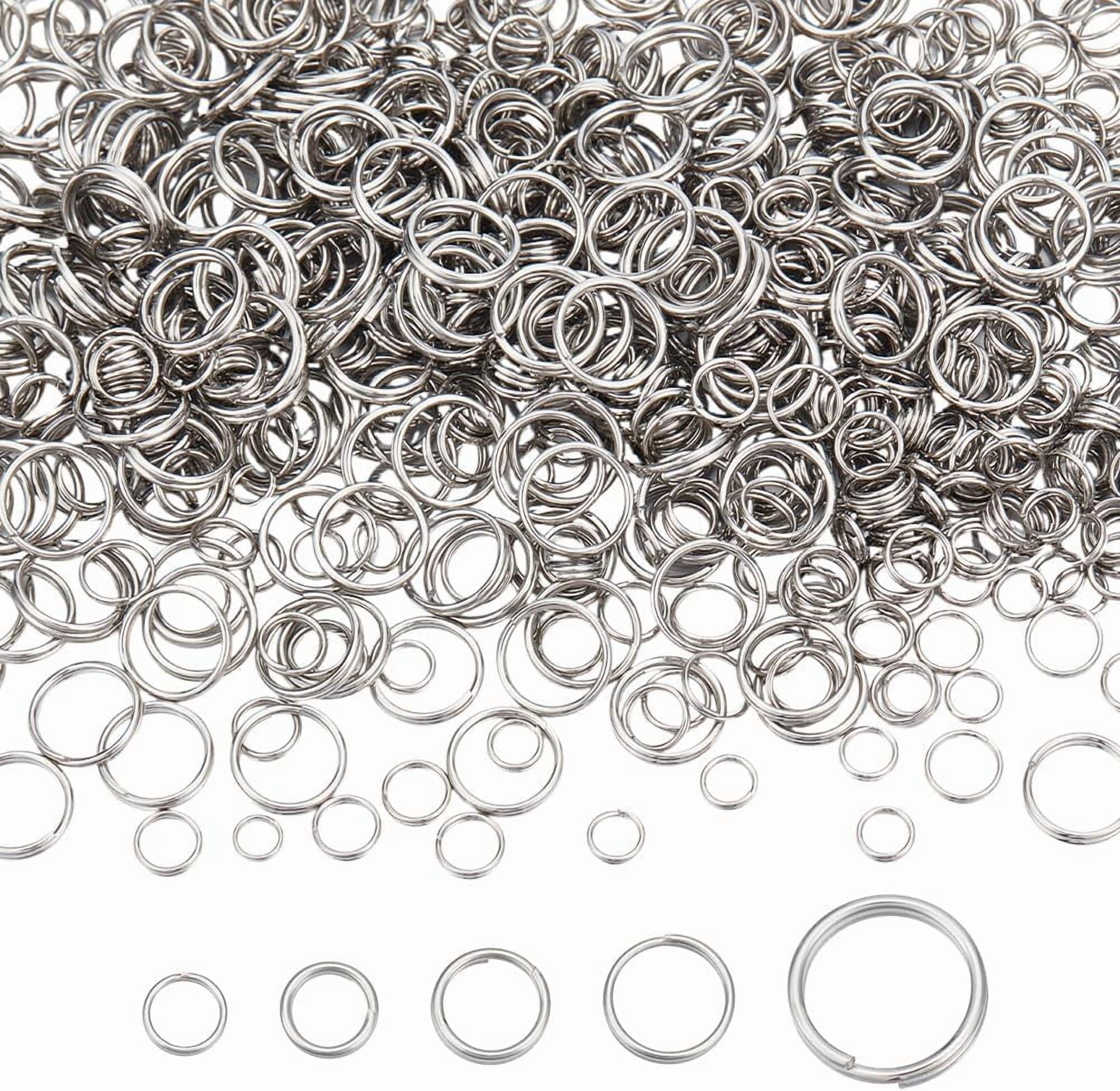 1000Pcs 5 Style Stainless Steel Double Loops Split Rings Mini Round ...