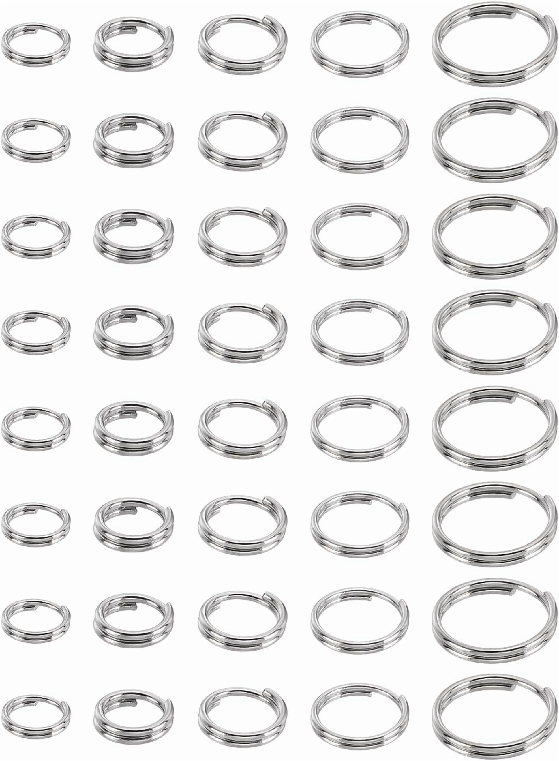 1000Pcs 5Sizes Double Loop Jump Ring Key Rings 304 Stainless Steel Split Rings Double Loops ...