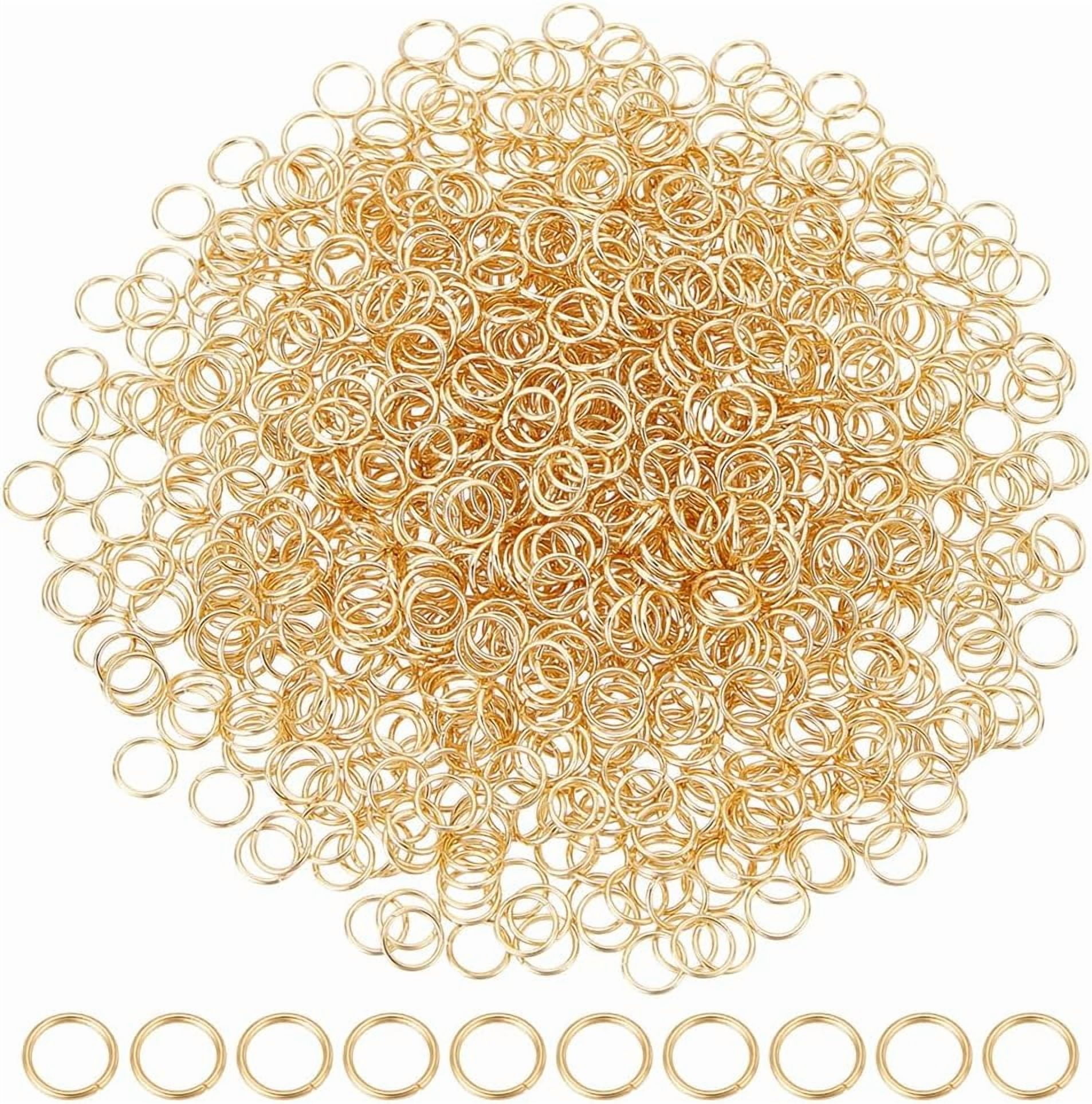 1000Pcs 6mm 18K Gold Open Jump Rings Stainless Steel Jump Rings Bulk Connecting Metal Jewelry ...