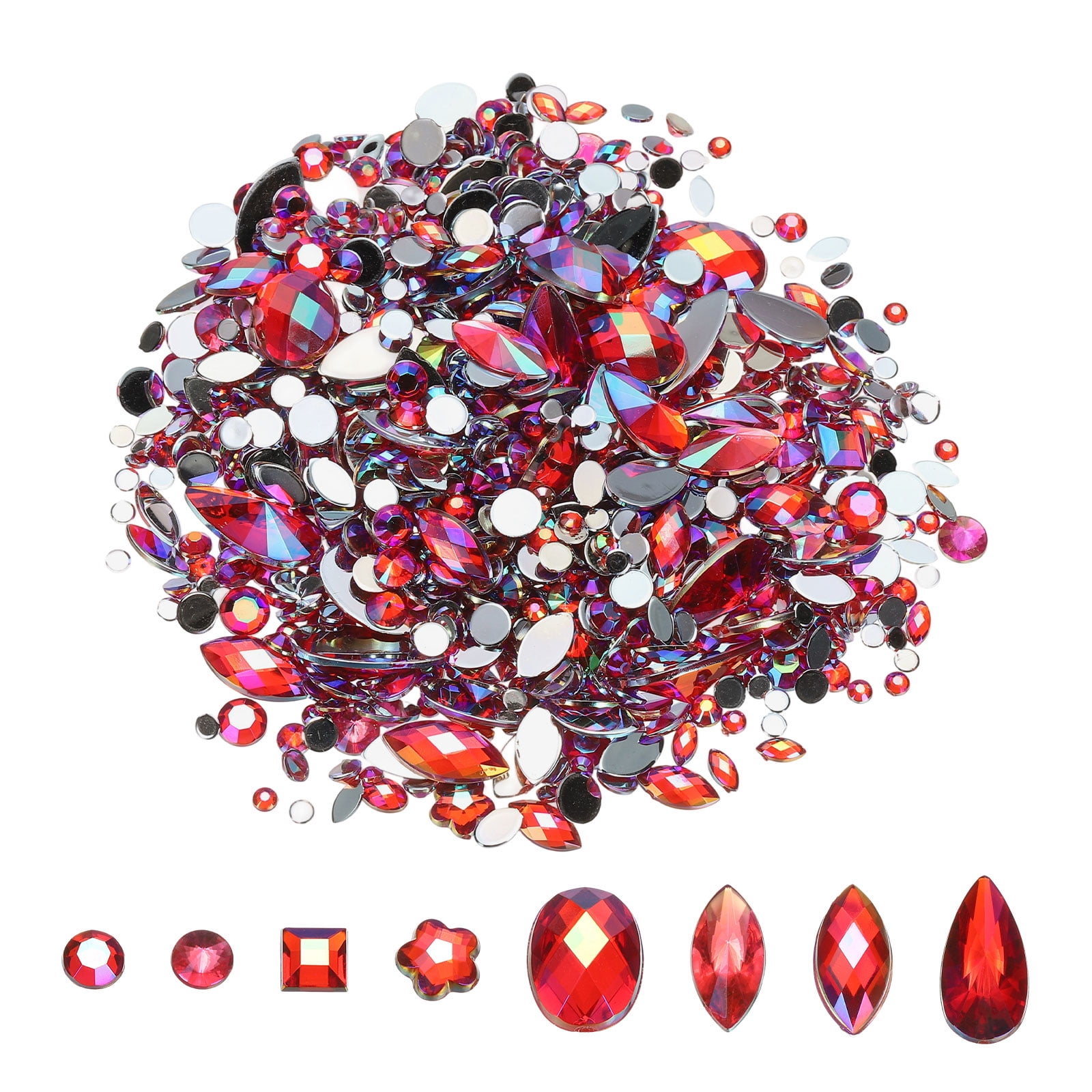 1000Pcs AB Colorful Crystal Rhinestones, Gems Rhinestones Flatback ...