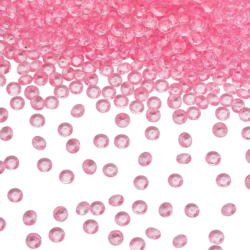 1000Pcs Acrylic Diamond Vase Filler Rhinestones Fillers Bulk 8mm Pink ...