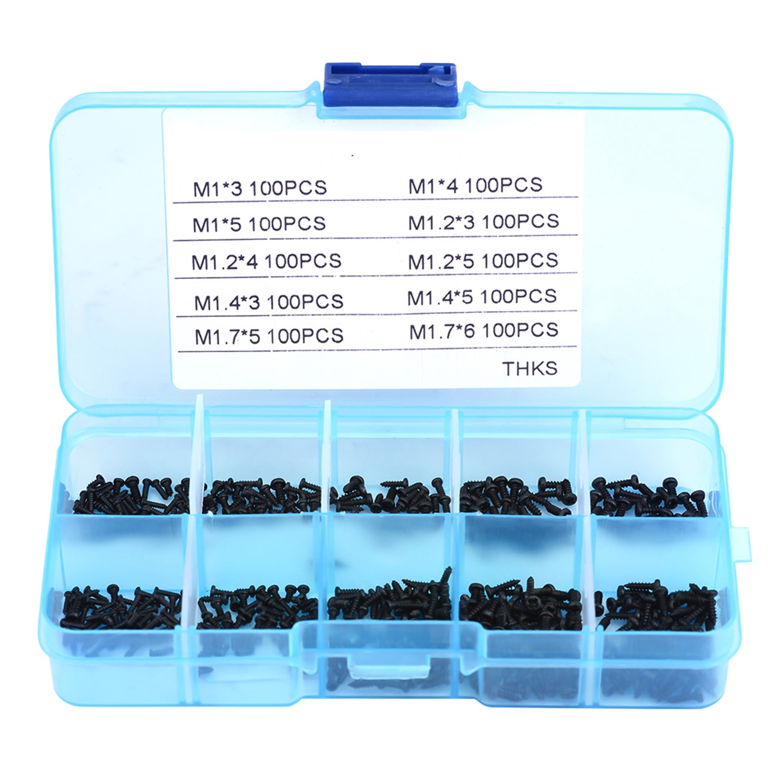 1000Pcs Black Micro Screws Stainless Steel Small Screws Head Self ...