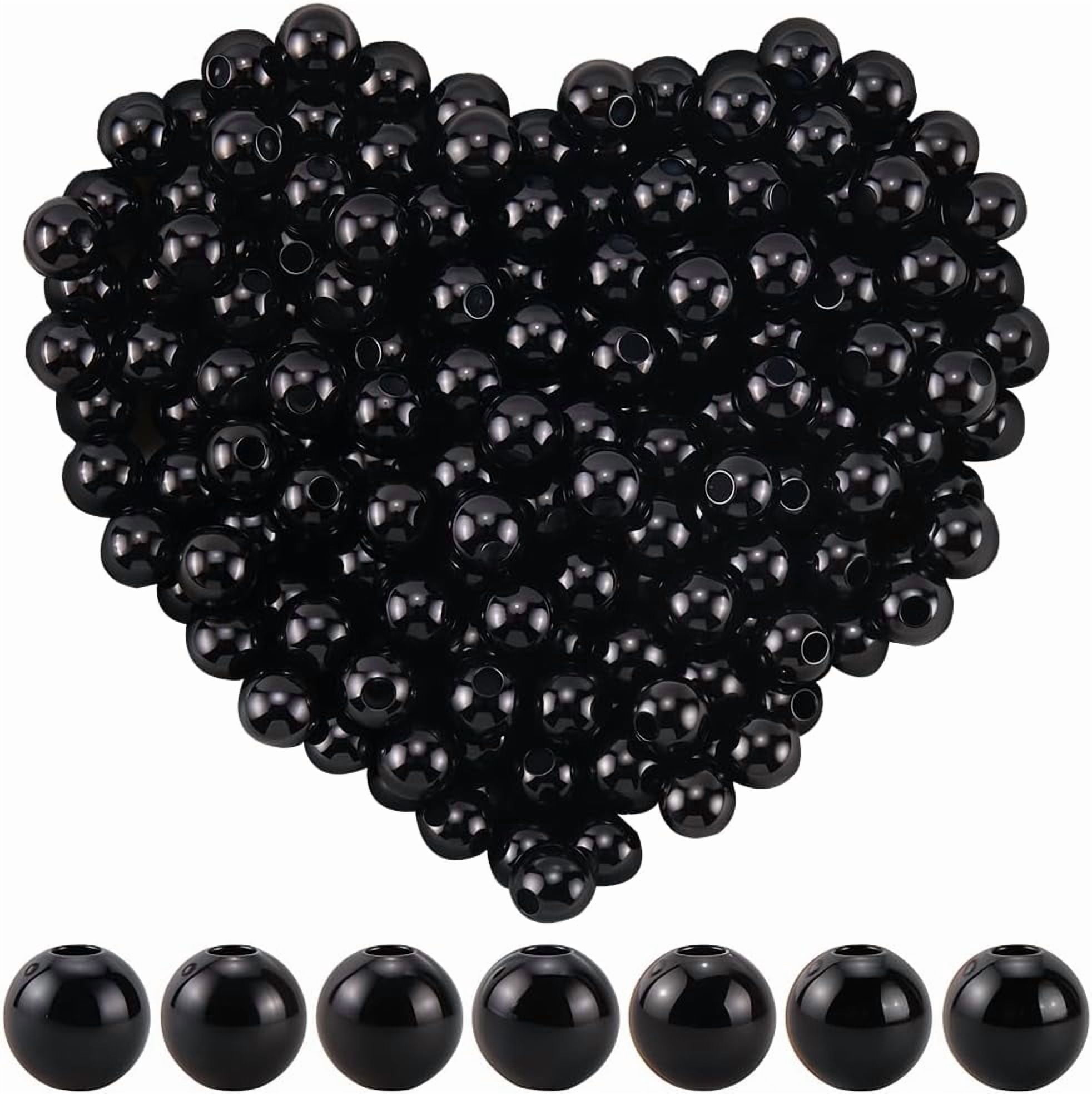 1000Pcs Black Pearl Bead 6mm Round Plastic Beads Bulk Round Imitation ...