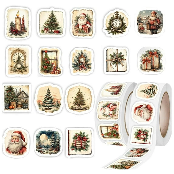 1000Pcs Christmas Decorative Sticker Adhesive Wrapping Labels for ...