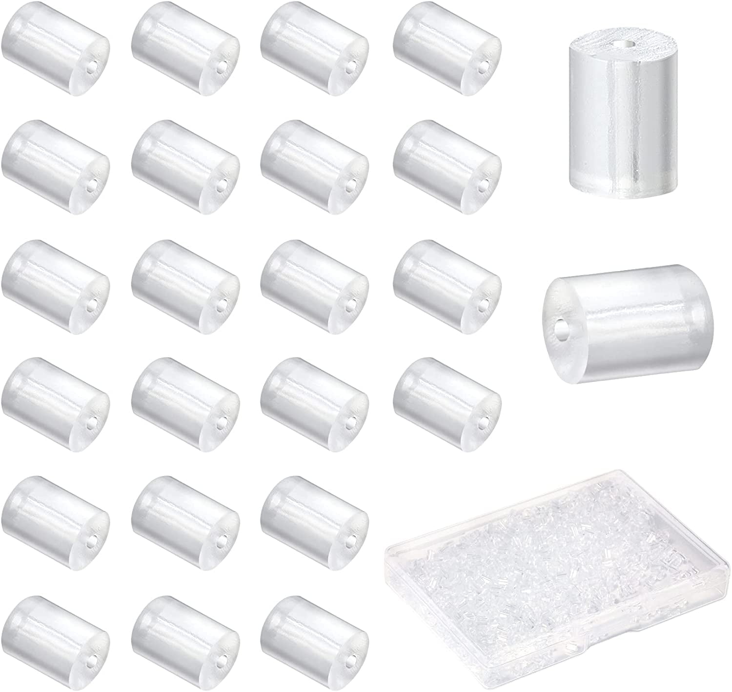 1000Pcs Clear Silicone Earring Backs 3mm Hypoallergenic Rubber Column ...