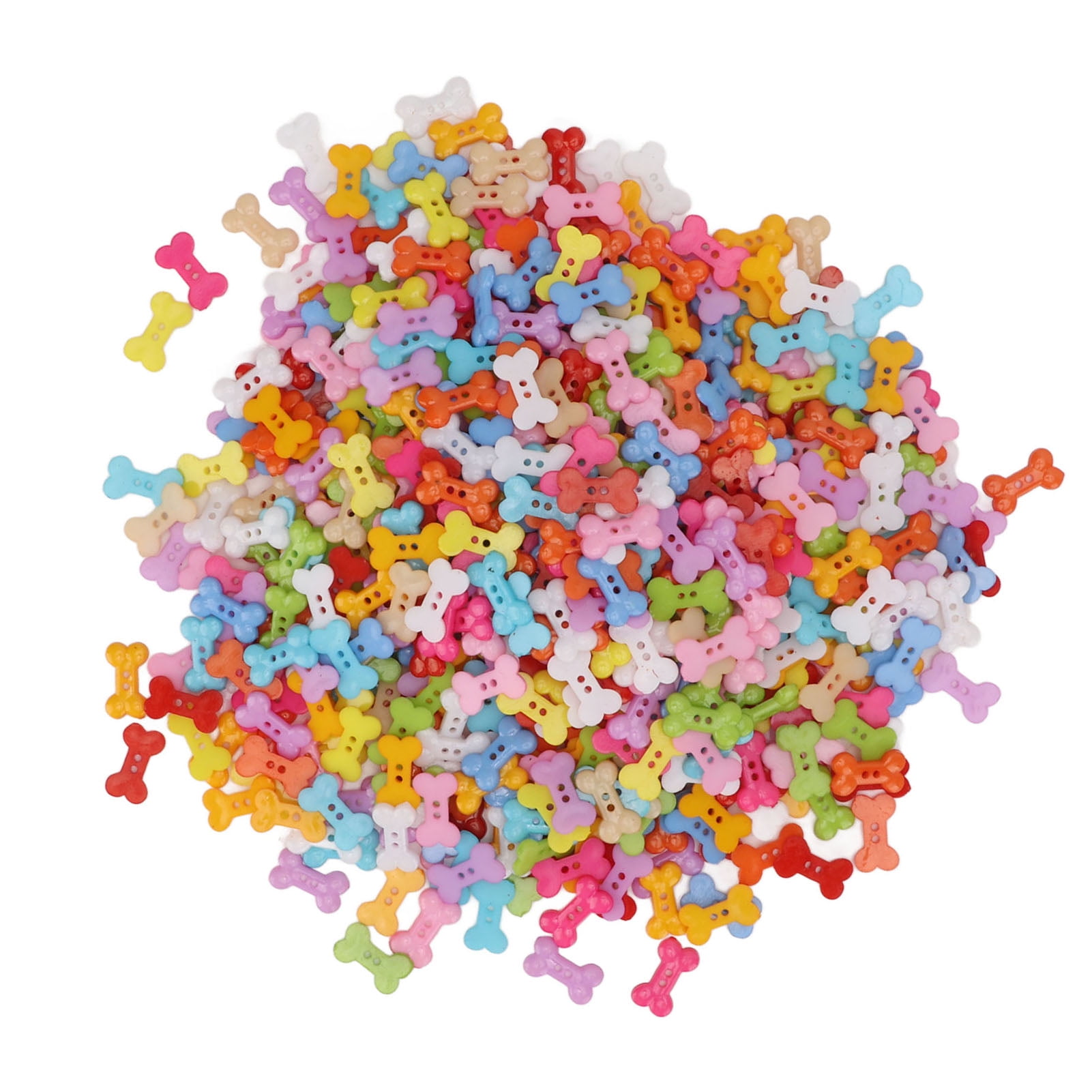 1000Pcs Dog Bone Buttons Bright Vivid Colors Cute Dog Bone Two Holes ...