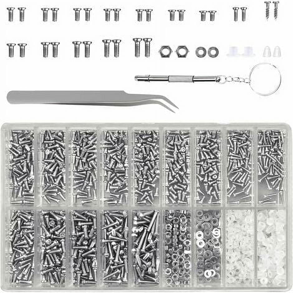 1000pcs Glasses Repair Kit Sunglass Screws Kinds Of Small Screws Glasses Optical Repair Tool