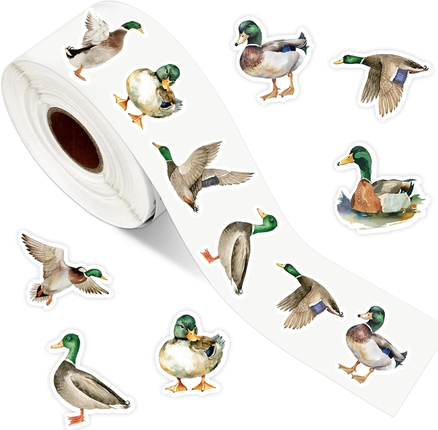 1000Pcs Mallard Duck Stickers Watercolor Duck Hunting Adhesive Label ...