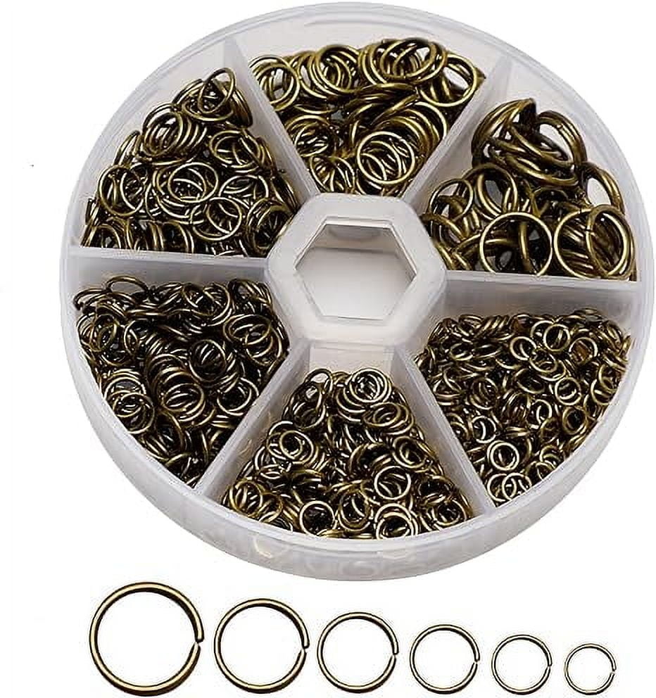 1000Pcs O Ring Connectors Antique Bronze Iron Jump Rings Metal Open ...